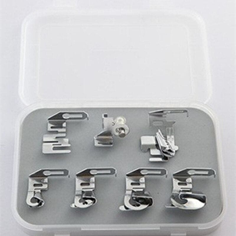 7 piece Low Shank Bias Binder Rolled Hem Hemmer Edge Stitcher Foot Set ...