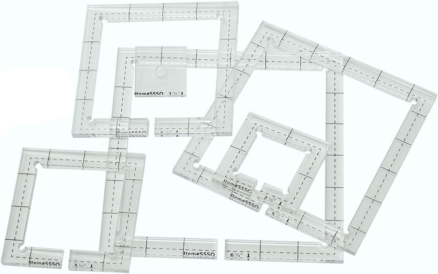 Square Quilting Clear Ruler Drawing 6 Pieces – Sewing Machine Accessories